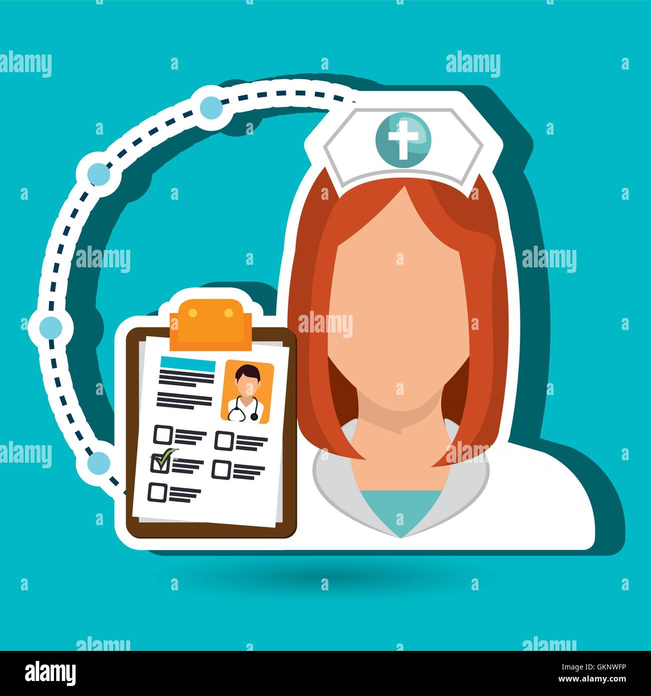 woman medical staff clipboard Stock Vector Image & Art - Alamy