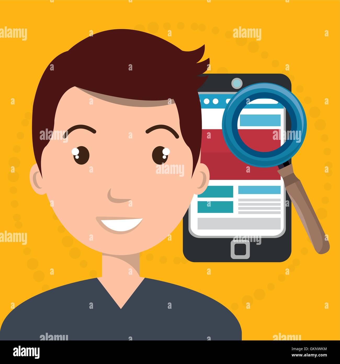 man smartphone search new Stock Vector Image & Art - Alamy