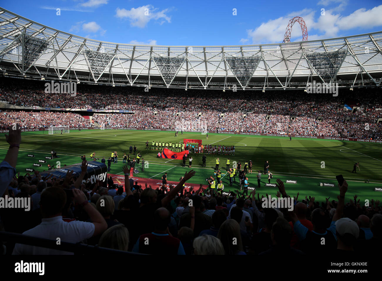 Players and mascots on the pitch prior the Premier League match at the ...