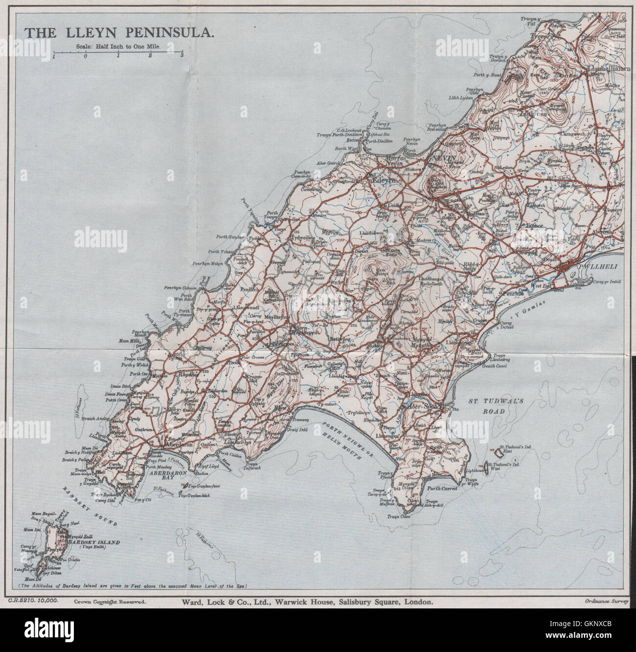 THE LLYN PENINSULA. Pwllheli. Barmouth. Wales. WARD LOCK, 1936 vintage ...