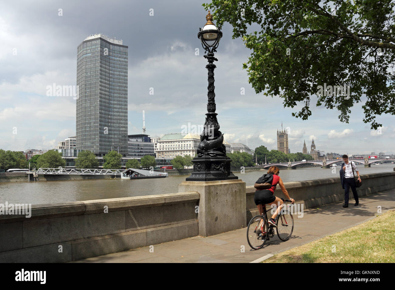 Albert Embankment, opposite Millbank Tower, London, England, UK Stock ...
