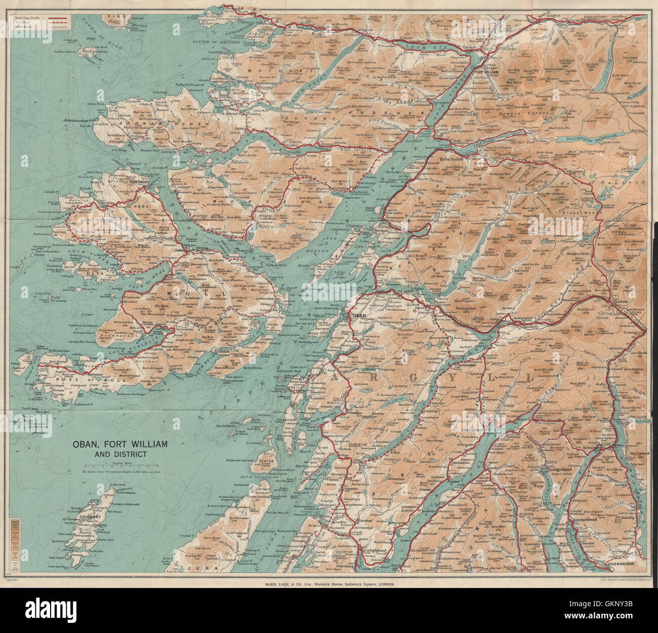 OBAN & FORT WILLIAM area. Loch Linnhe. Scottish Highlands. WARD LOCK ...