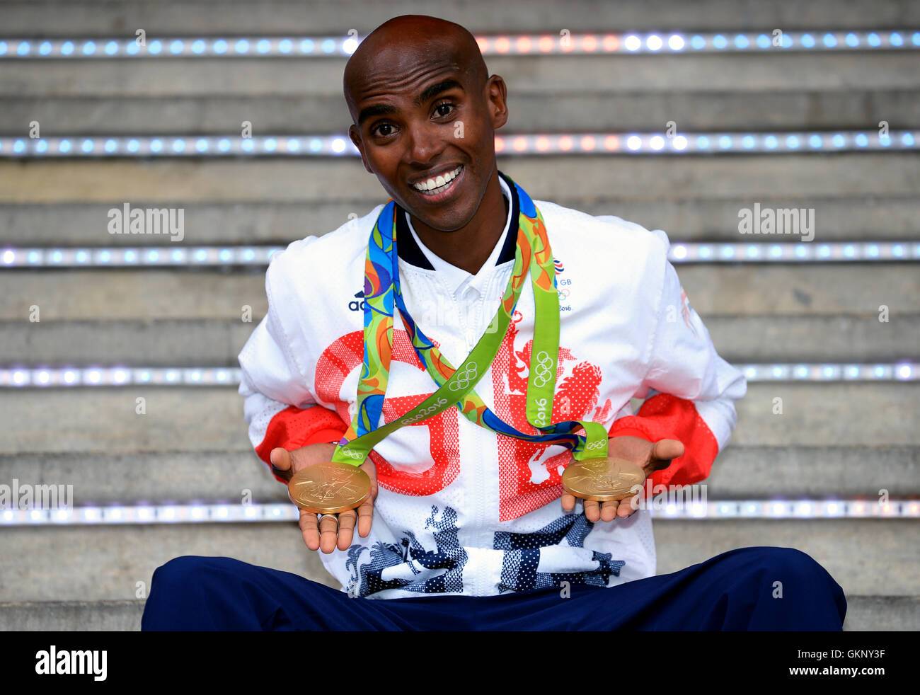 Mo farah gold medals hi-res stock photography and images - Alamy