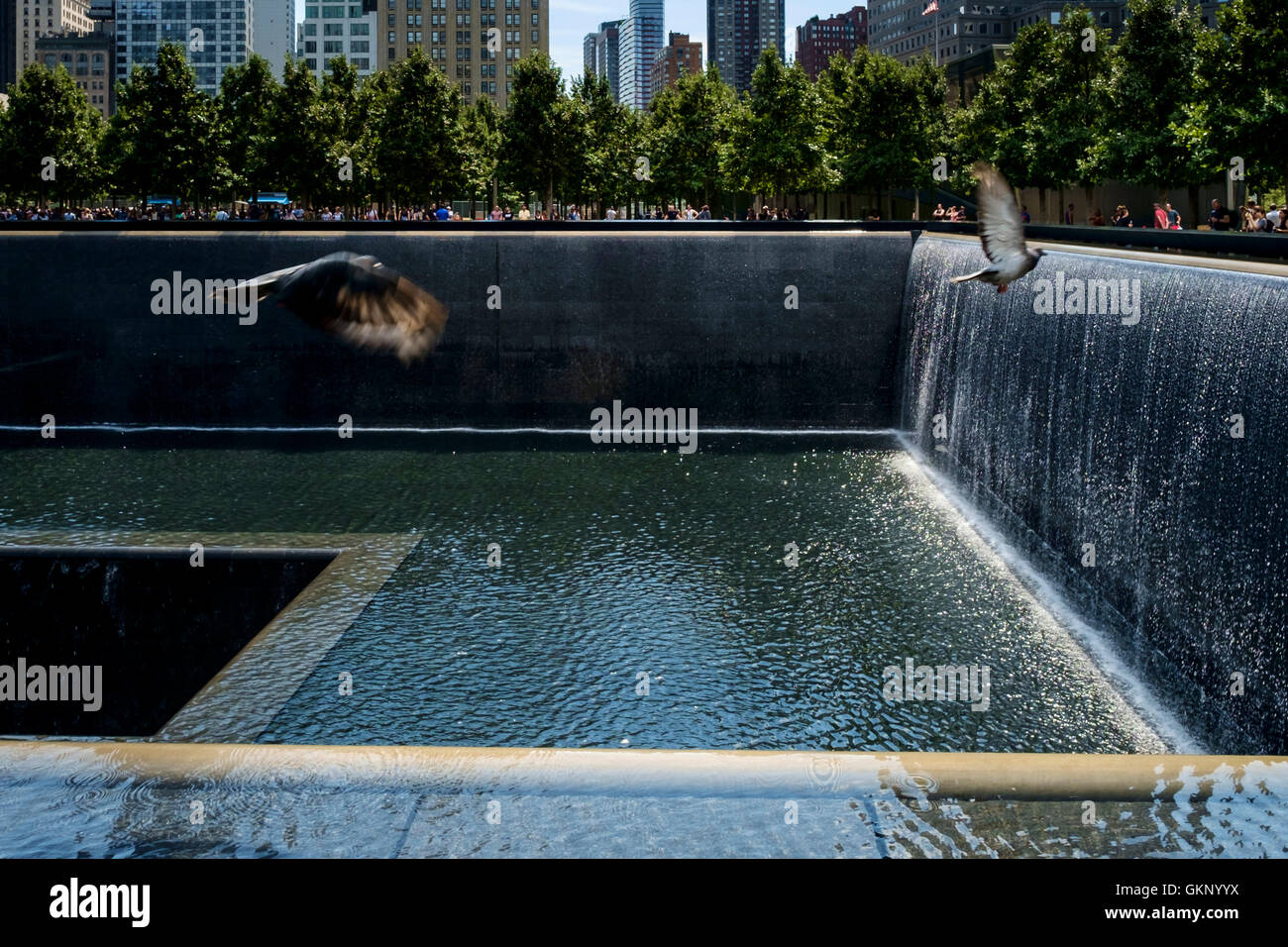 The South Pool of the 9/11 Memorial, Ground Zero, World Trade Center ...