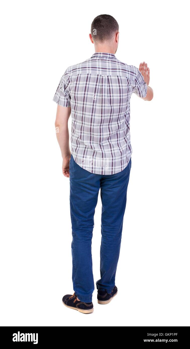 Back view of handsome man in shirt Stock Photo - Alamy