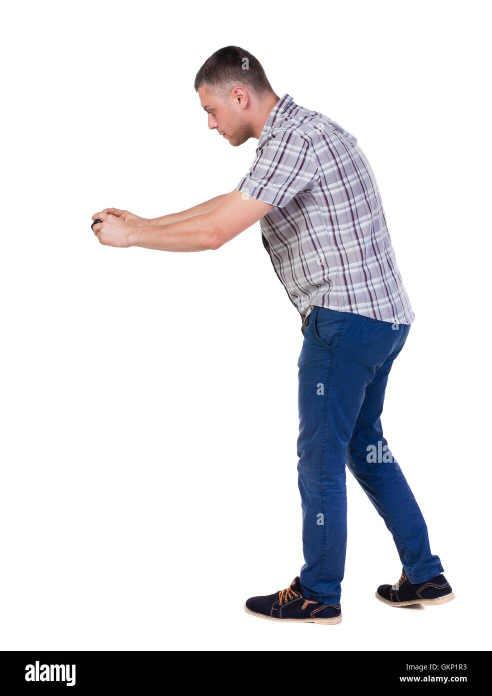 Back view of man photographing. tourist with camera Stock Photo - Alamy
