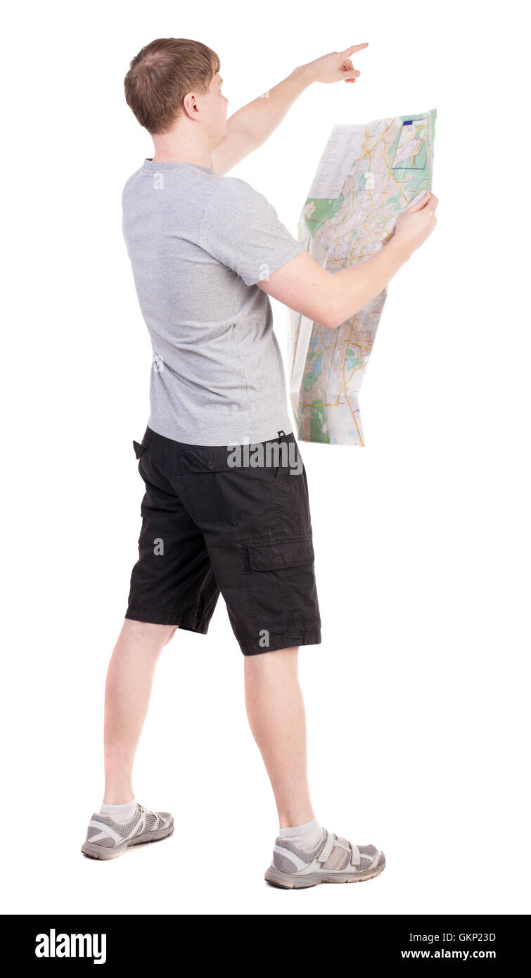Male pointing at map Cut Out Stock Images & Pictures - Alamy