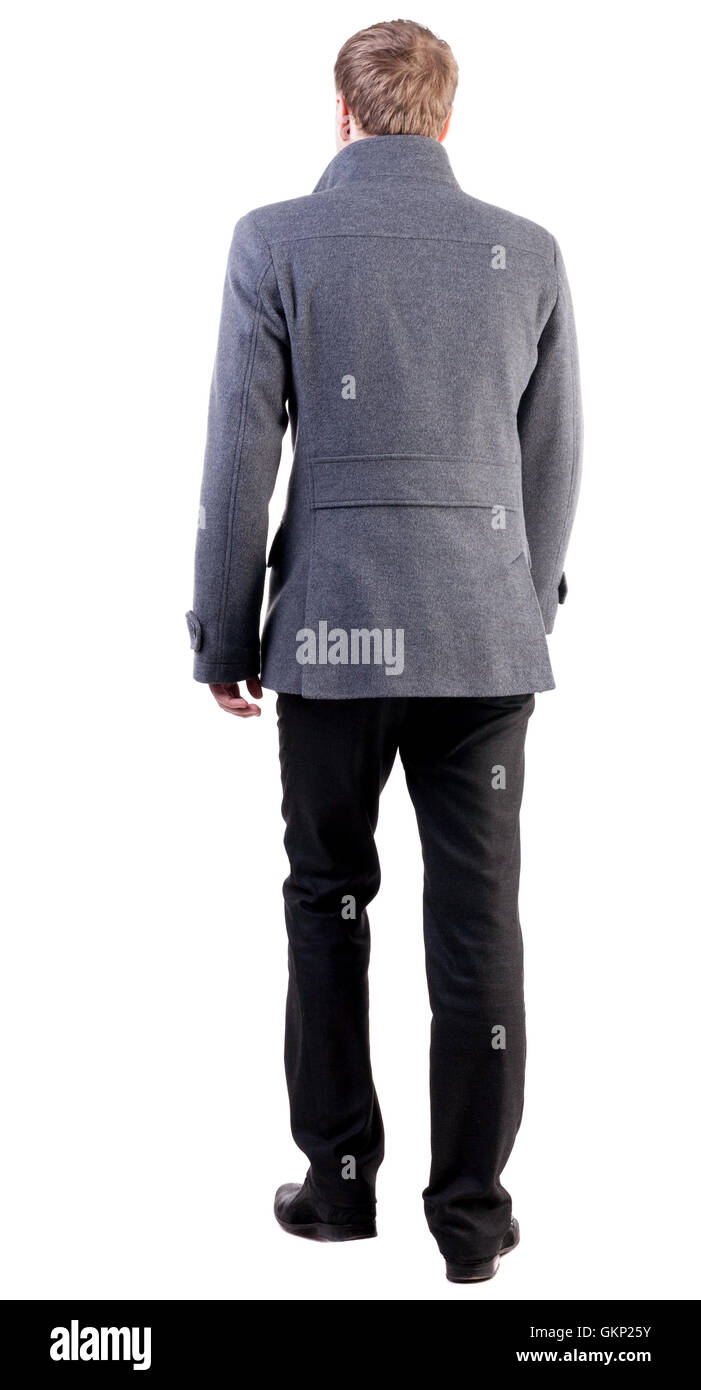 Coat man walking rear view Cut Out Stock Images & Pictures - Alamy