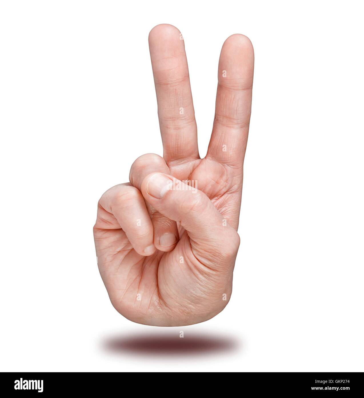 Hand gesture of victory and peace Stock Photo - Alamy