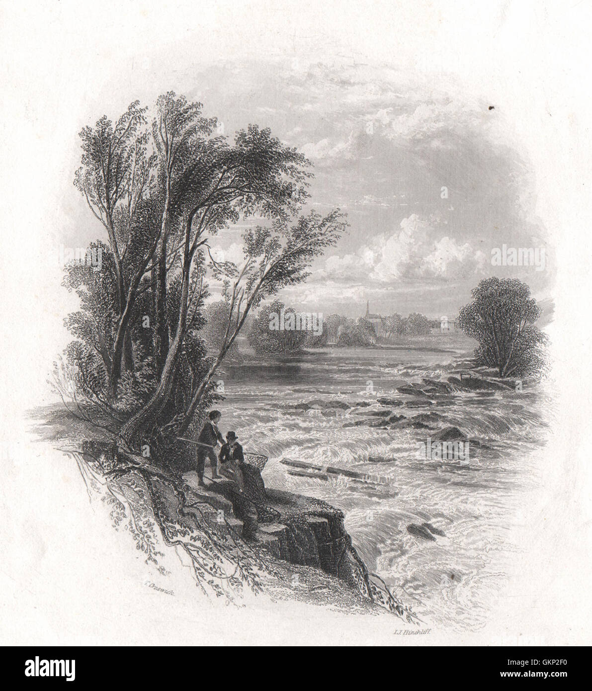 The Rapids of the Shannon: Castle Connell, Limerick. Ireland, old print ...