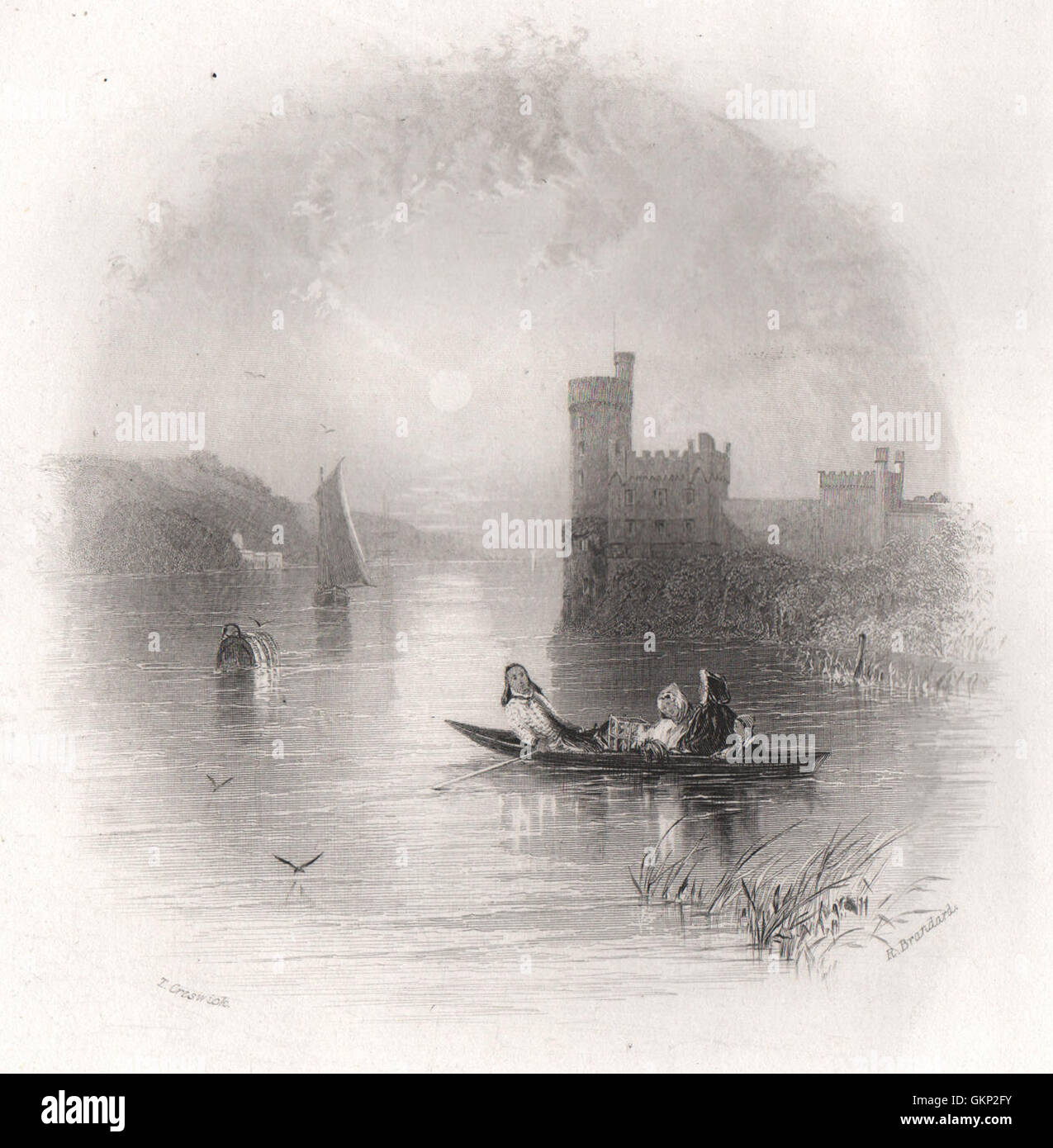 Black Rock Castle, Cork. Ireland, antique print 1835 Stock Photo - Alamy