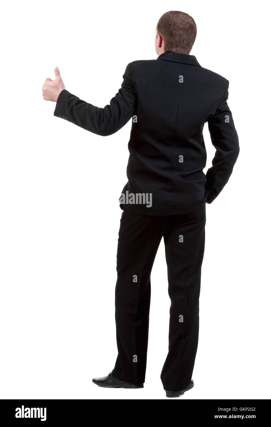 Man gesturing back view Cut Out Stock Images & Pictures - Alamy