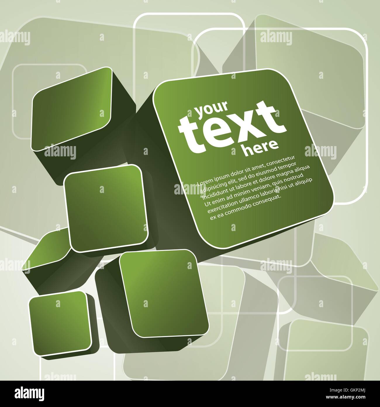 Abstract 3D Green Cubes - Background Template Design in Editable Vector ...