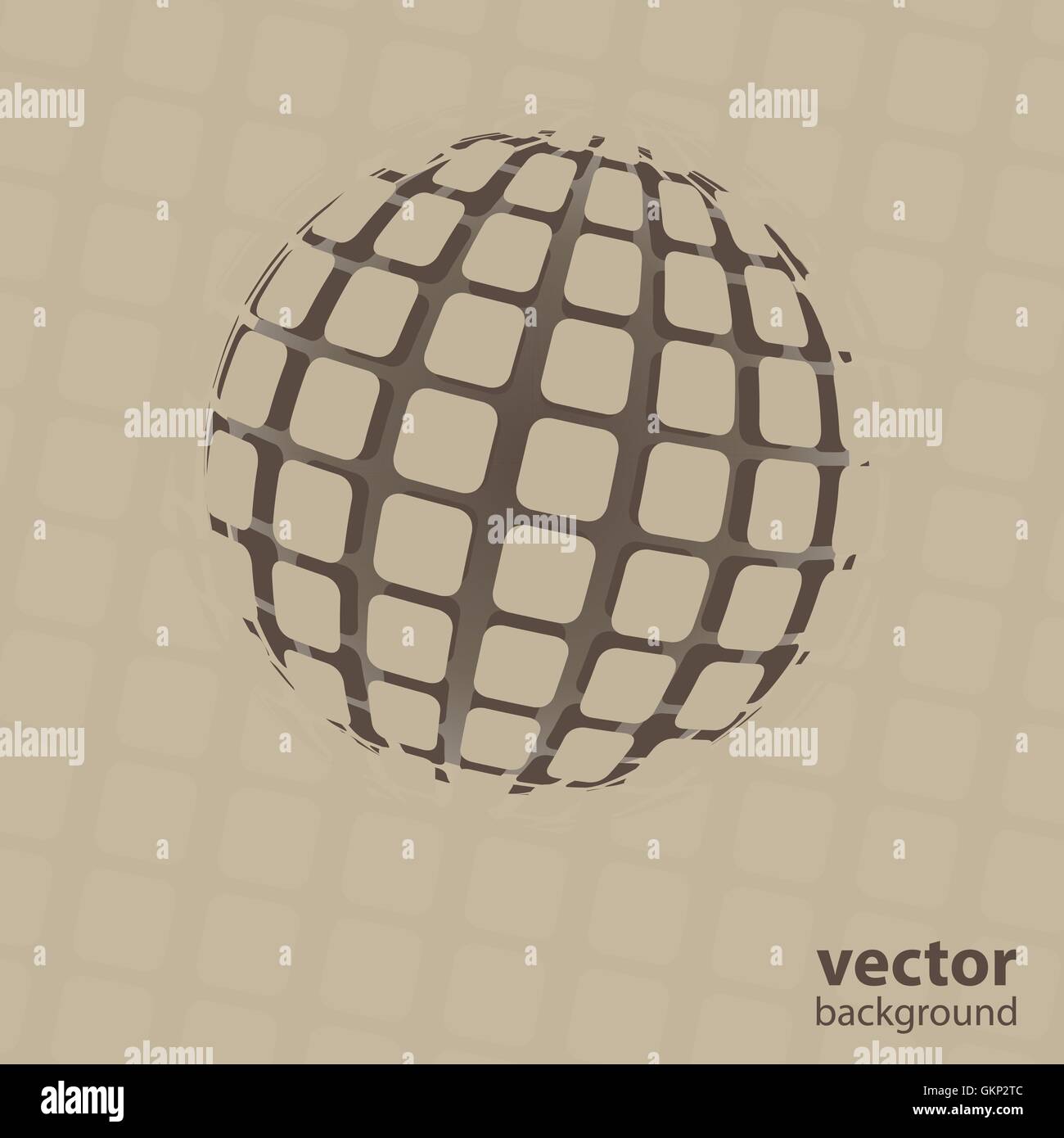 Light Brown Checkered Sphere - Globe Design Vector Stock Vector Image ...