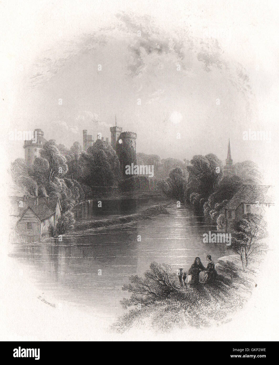 Kilkenny Castle, Kilkenny. Ireland, antique print 1835 Stock Photo - Alamy