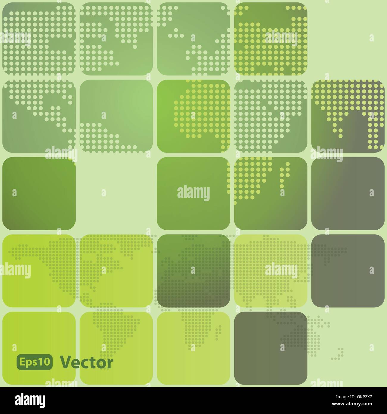 Green Abstract Tiled World Map Background - Illustration Template in ...