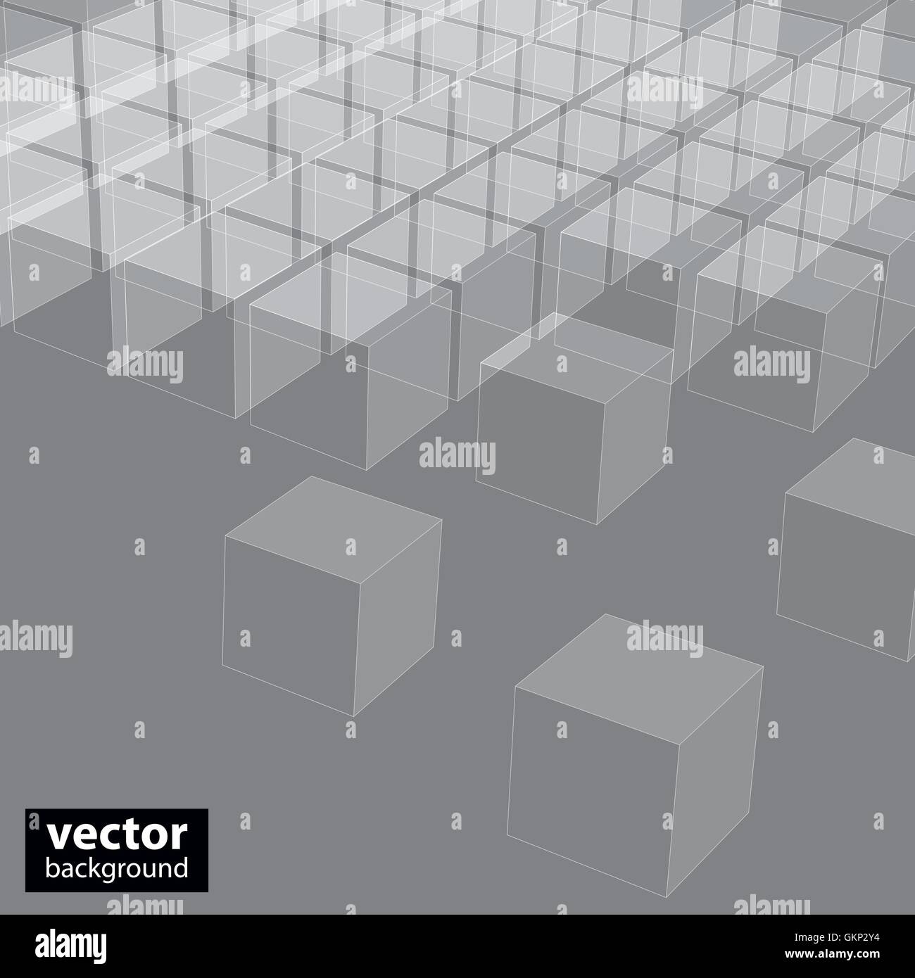Grey Abstract 3D Cubes - Background Illustration in Freely Scalable and ...