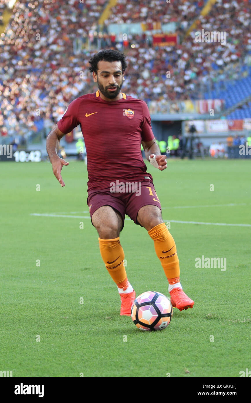 Rome, Italy. 20th Aug, 2016. Mohamed Salah in action during football ...