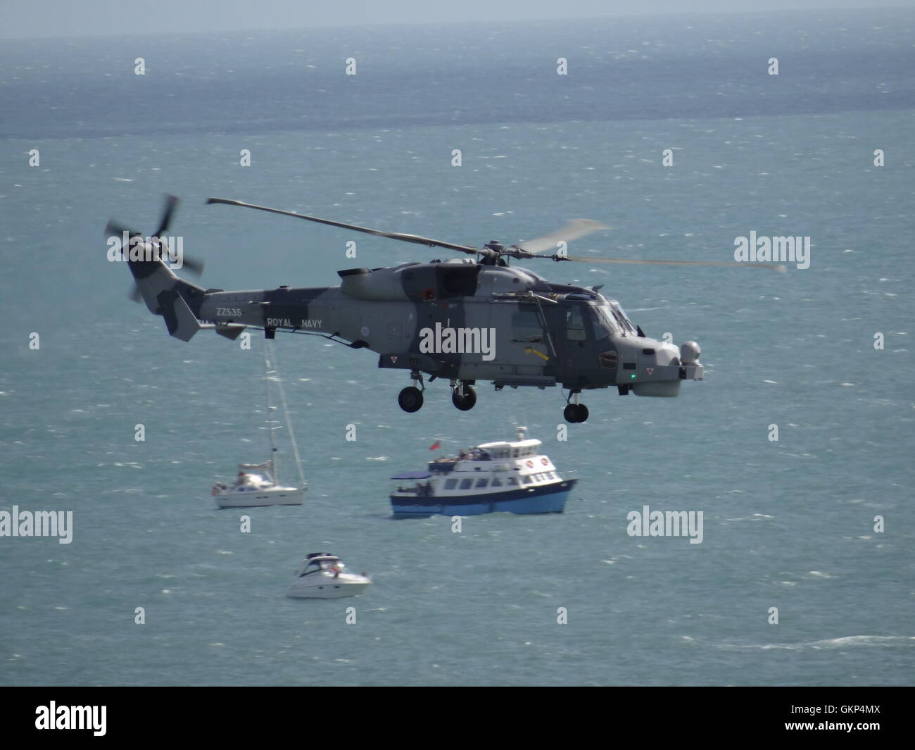 Bournemouth, UK. 21st Aug, 2016. Black Cats Helicopter Display team ...