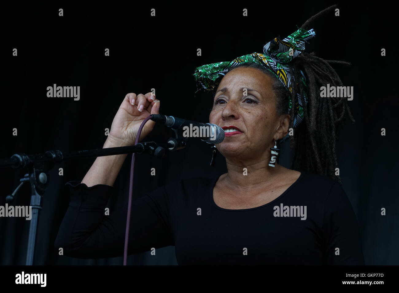 London, UK. 21st Aug, 2016. Jacqueline Walker reading her poetry at the ...