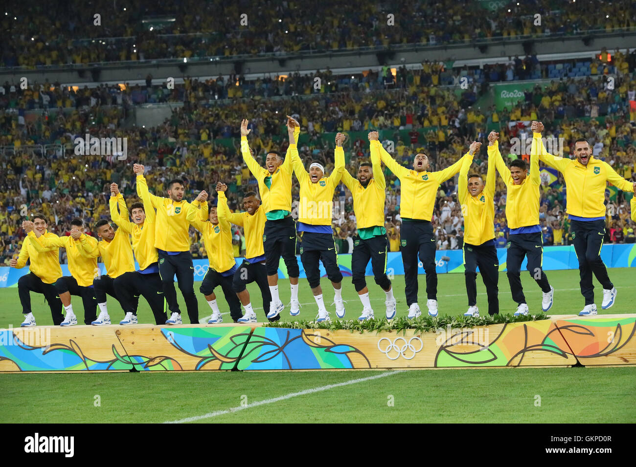 Rio de Janeiro, Brazil. 20th Aug, 2016. Brazil team group (BRA ...