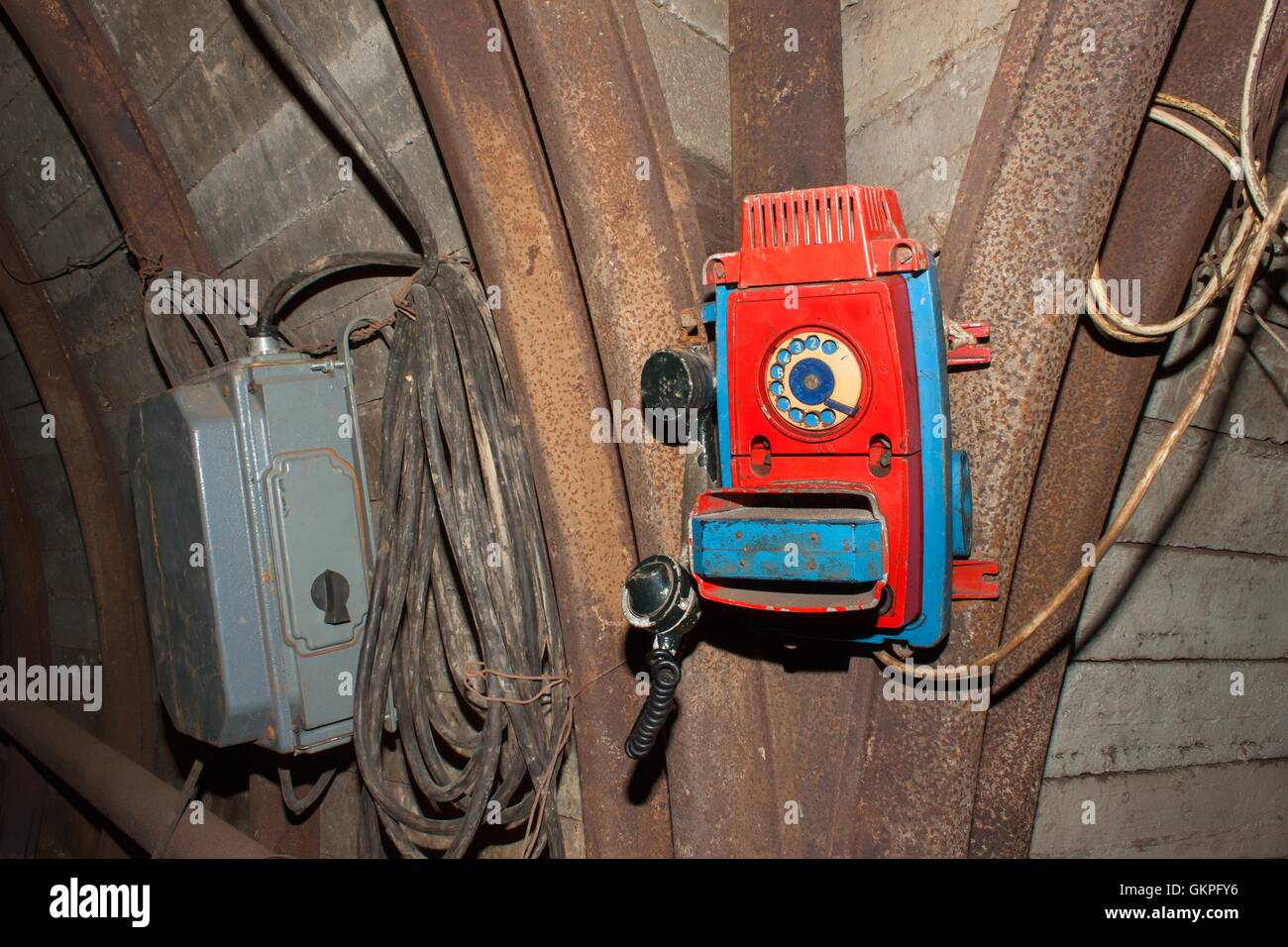 Coal mine communication line - Old industrial phone used to communicate ...