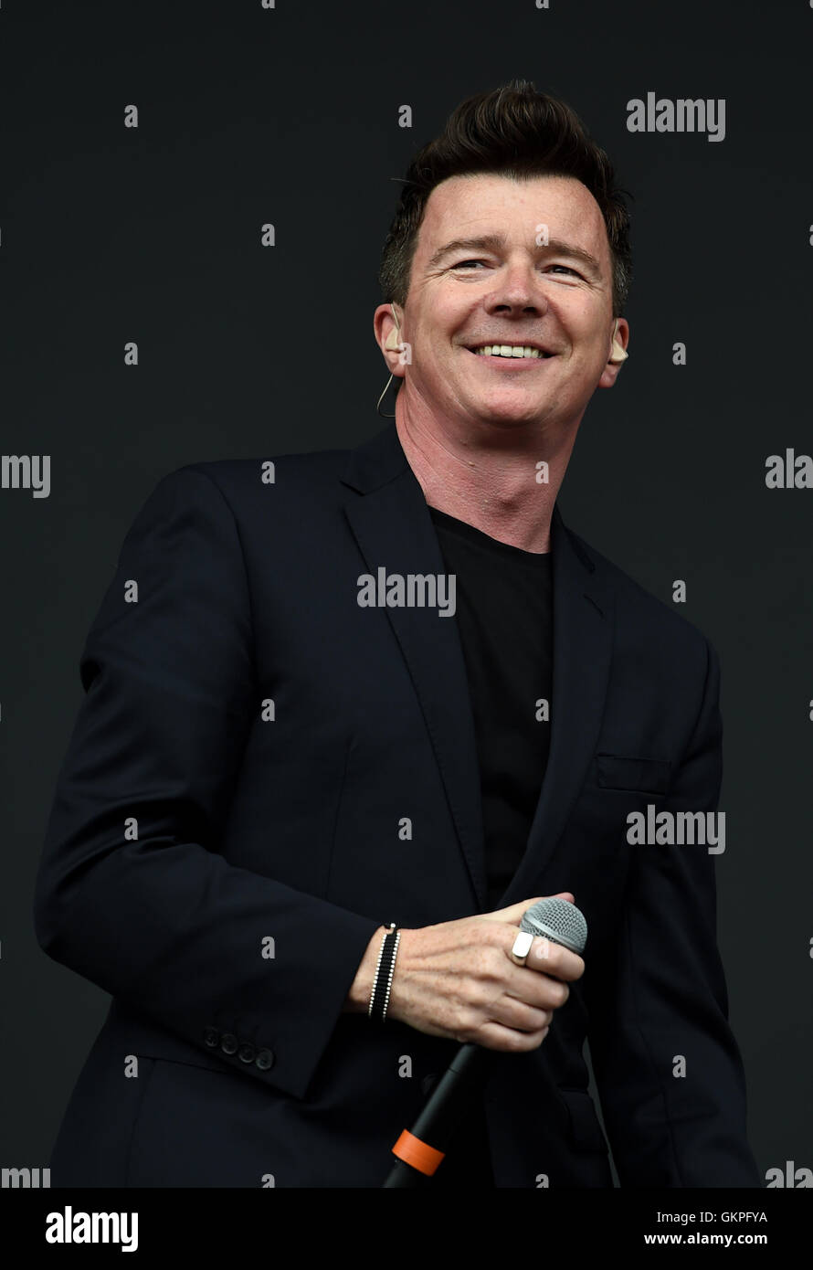 Rick Astley performs on the MTV Stage during the V Festival at Weston ...
