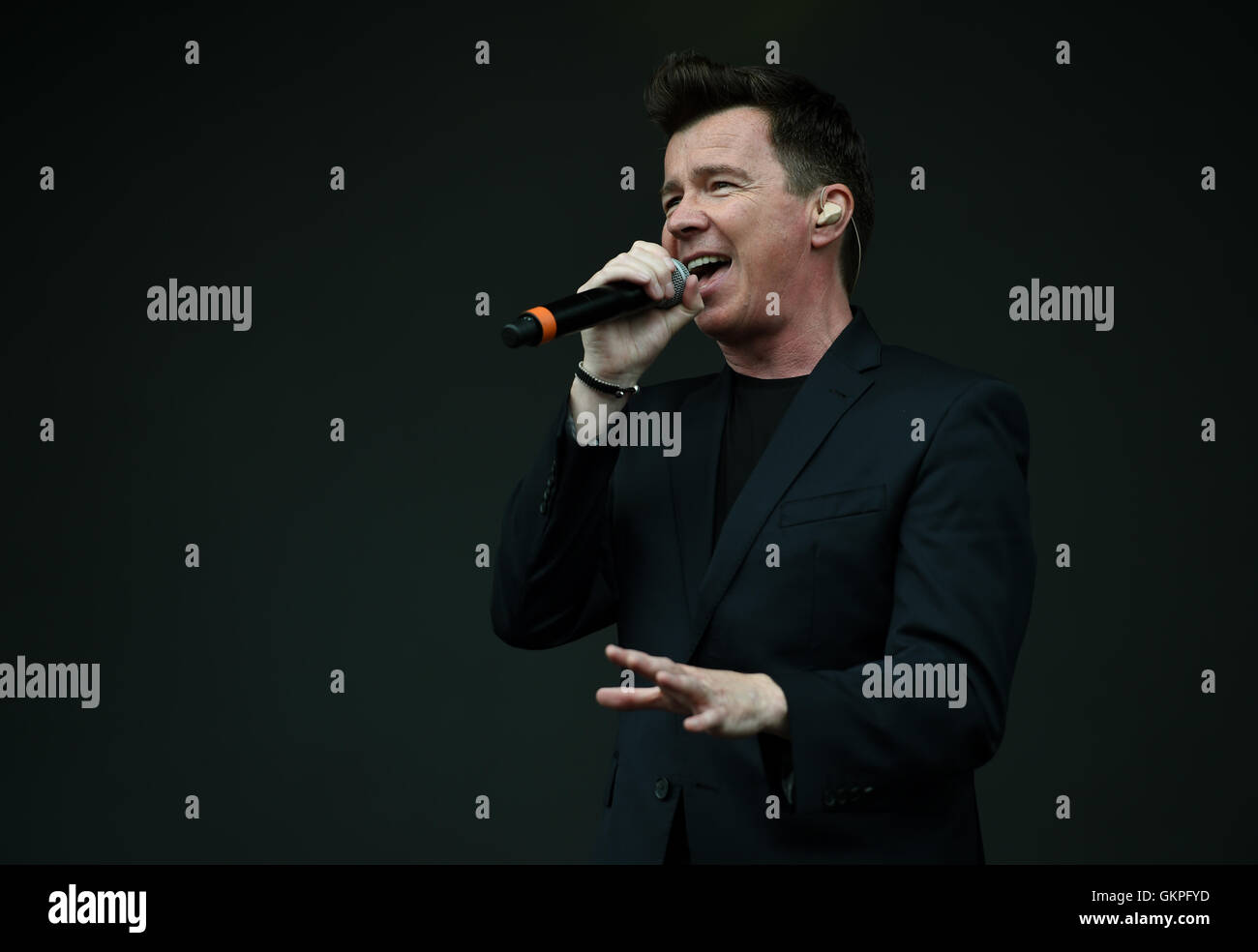 Rick Astley performs on the MTV Stage during the V Festival at Weston ...
