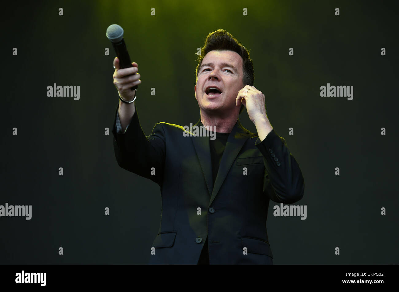 Rick Astley performs on the MTV Stage during the V Festival at Weston ...