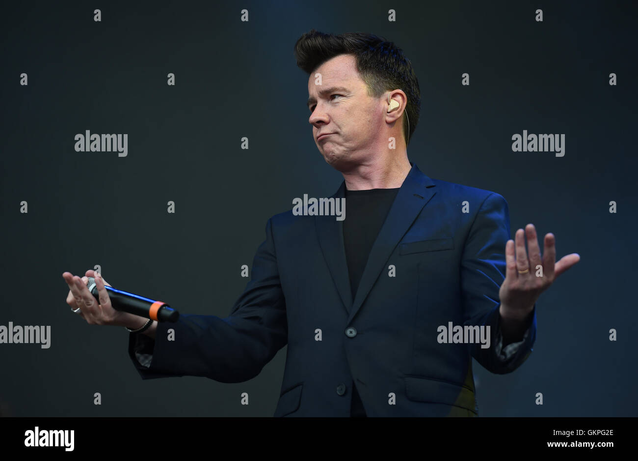 Rick Astley performs on the MTV Stage during the V Festival at Weston ...
