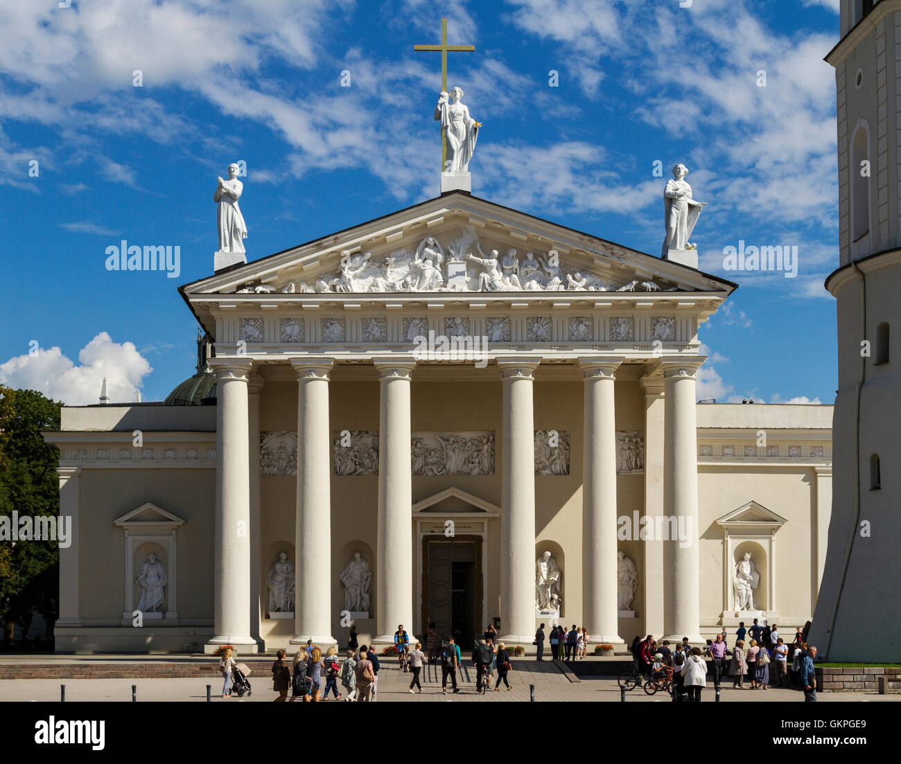 Front view of the Cathedral of Vilnius is the main Roman Catholic ...
