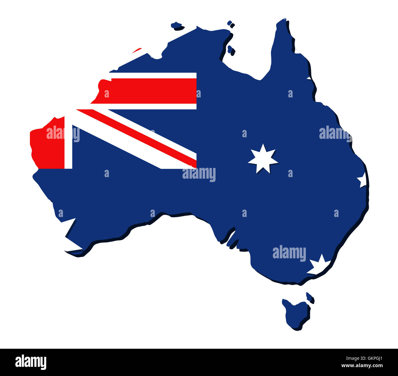 map of australia with flag Stock Photo - Alamy