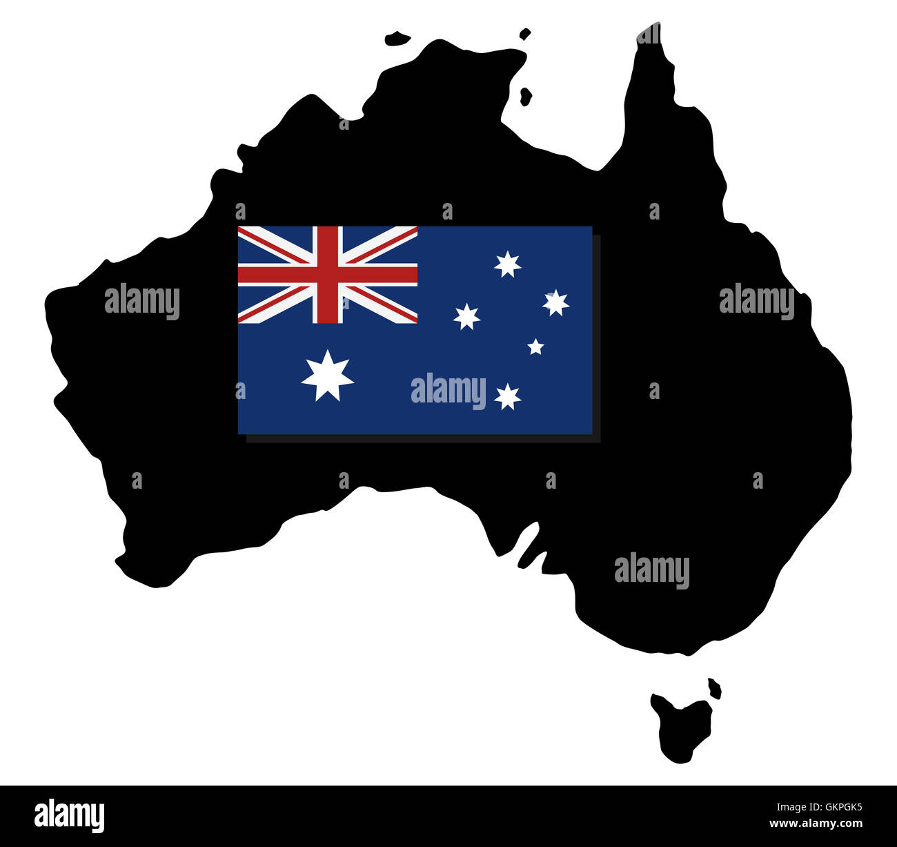 map of australia with flag Stock Photo - Alamy