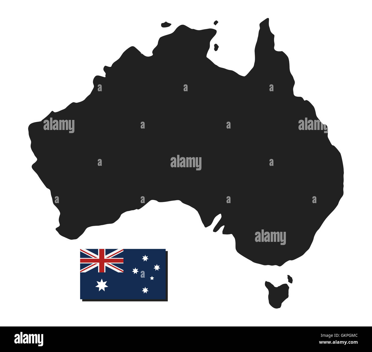 map of australia with flag Stock Photo - Alamy
