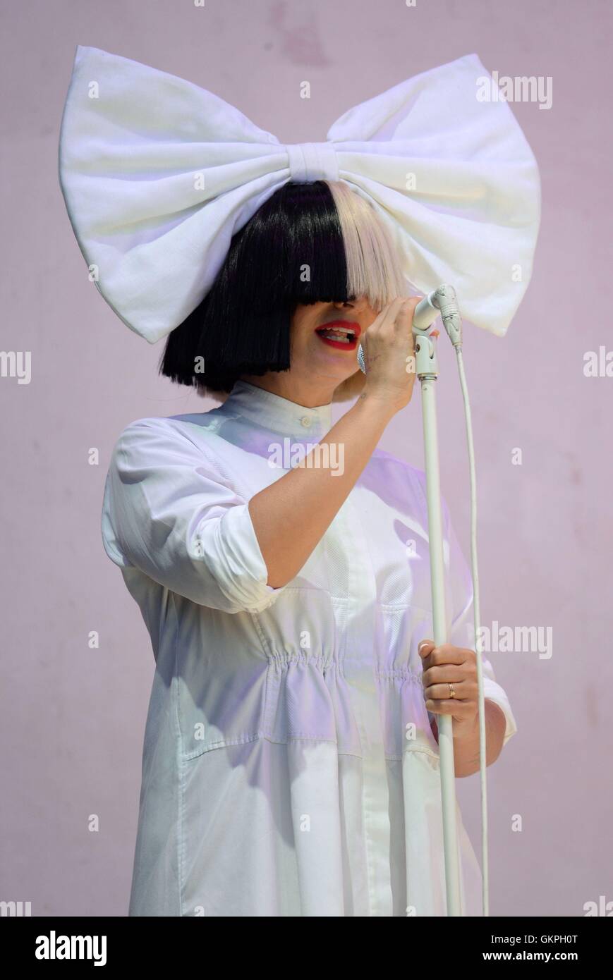SIA performs on the Virgin Media Stage during the V Festival at Weston ...