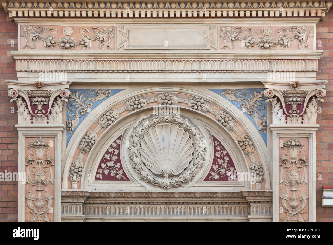 Scallop shell and laurel wreath depicted on the Mucsarnok Art Gallery ...