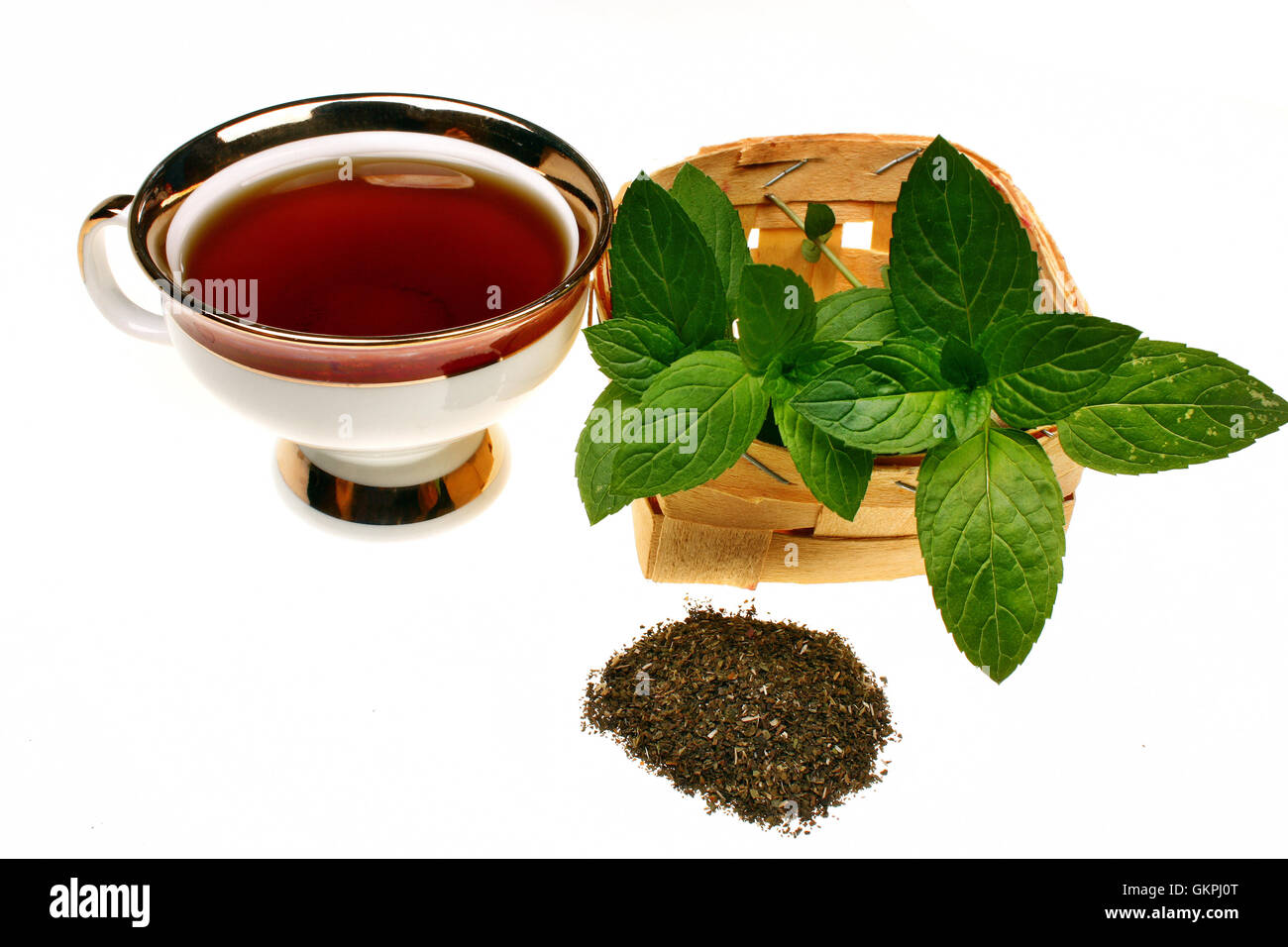 Mint mentha pulegium tea herbs isolated on a white background Stock ...