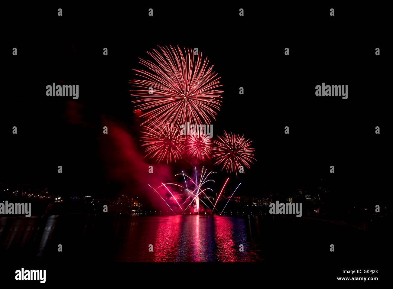 Fireworks in the night sky Stock Photo - Alamy