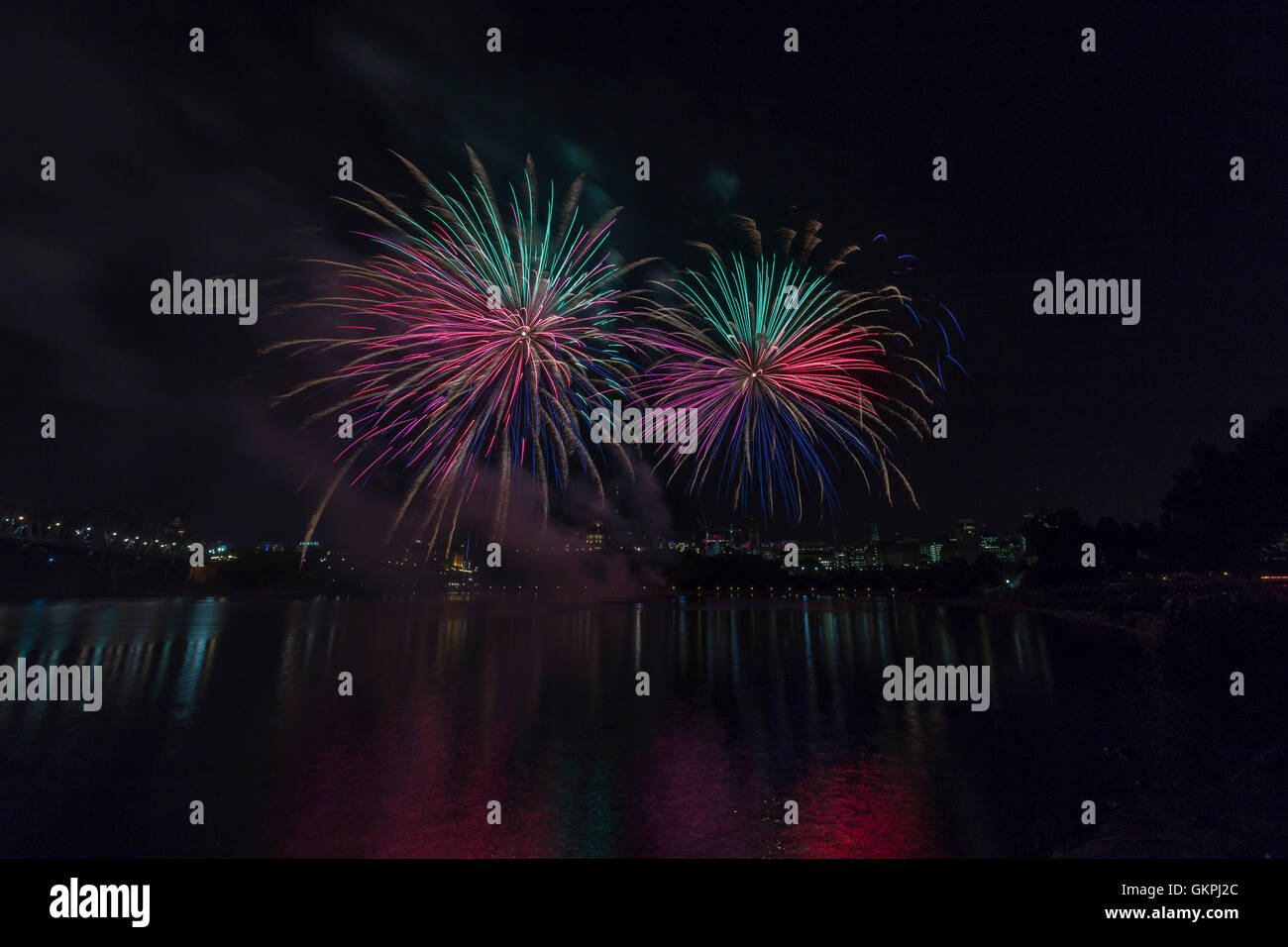 Fireworks in the night sky Stock Photo - Alamy