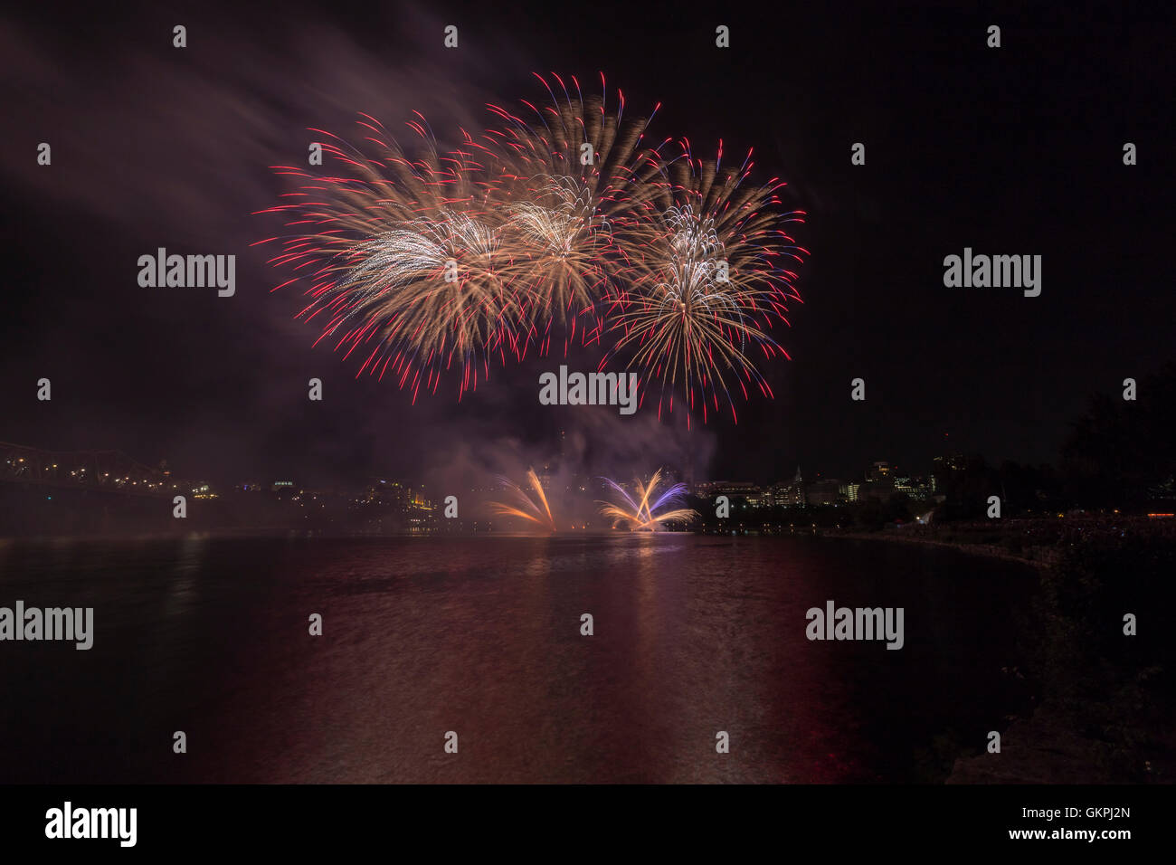 Fireworks in the night sky Stock Photo - Alamy
