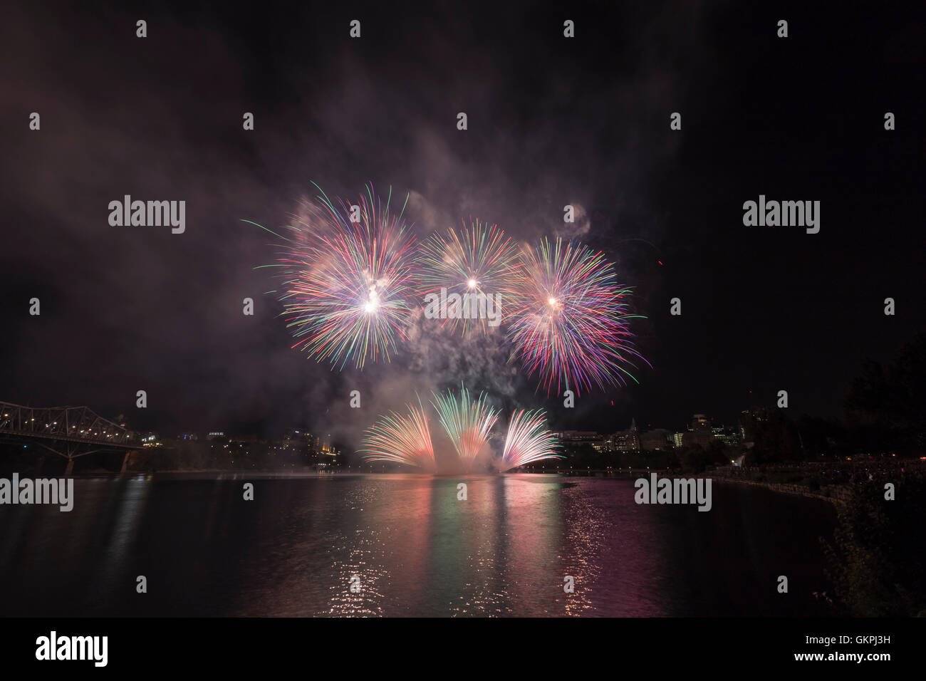 Fireworks in the night sky Stock Photo - Alamy