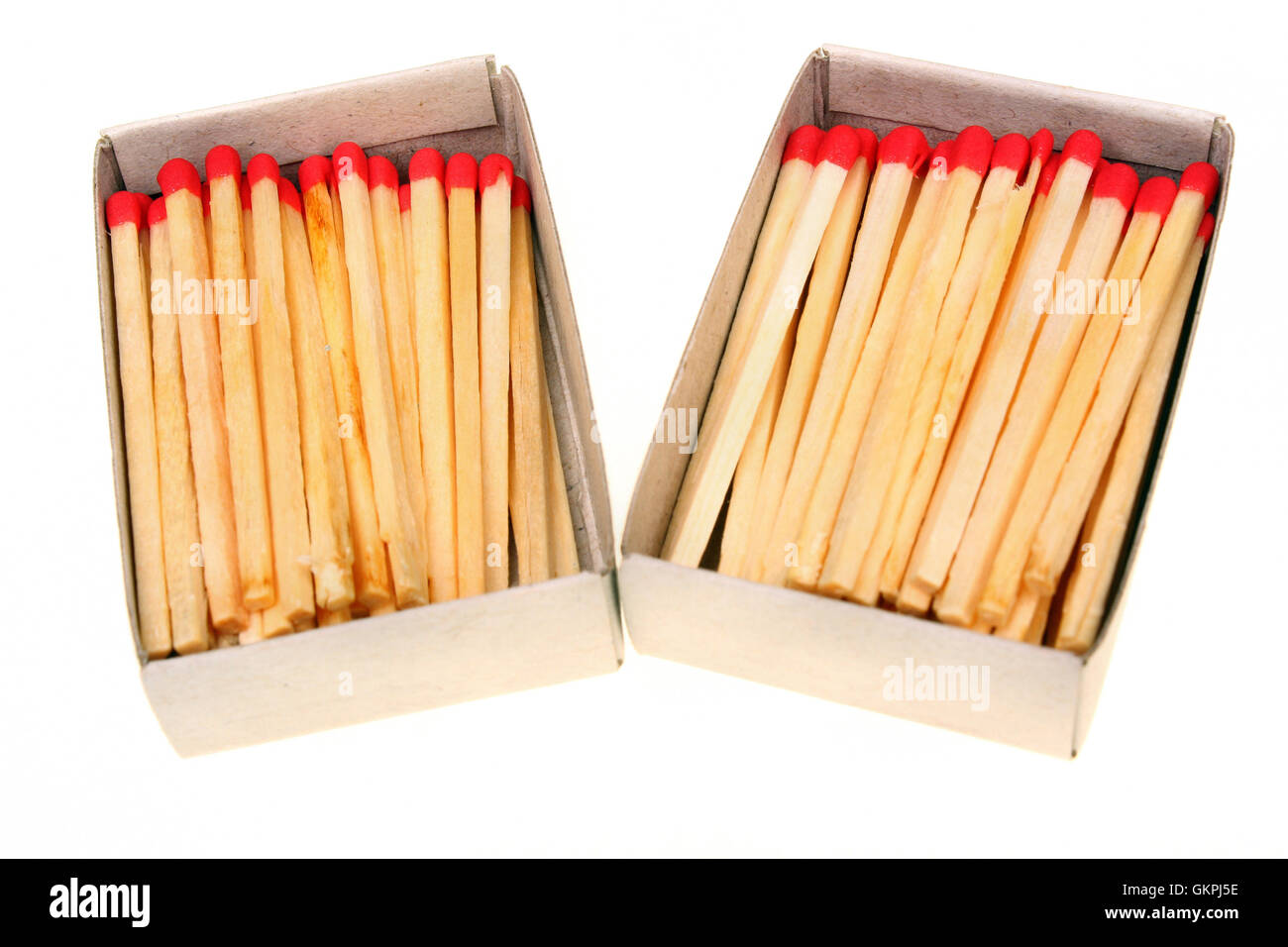 Two packages of matches on a white background Stock Photo - Alamy