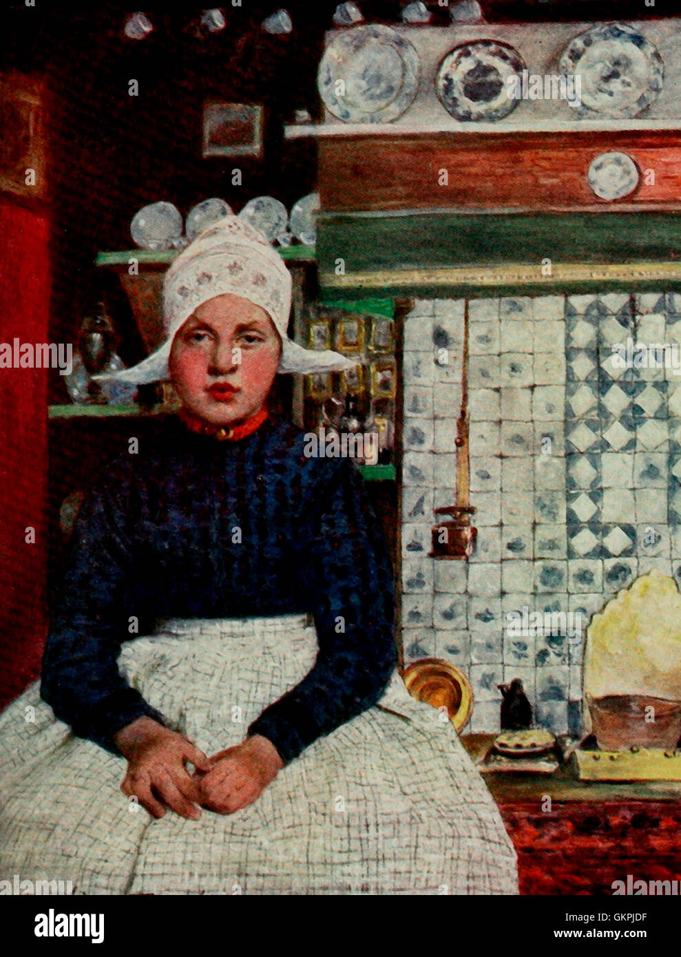 Girl in Volendam, Holland, circa 1902 Stock Photo - Alamy