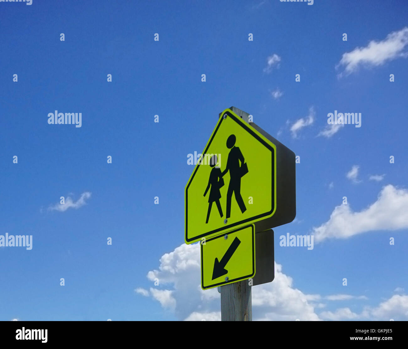 Yellow pedestrian crossing sign hi-res stock photography and images - Alamy