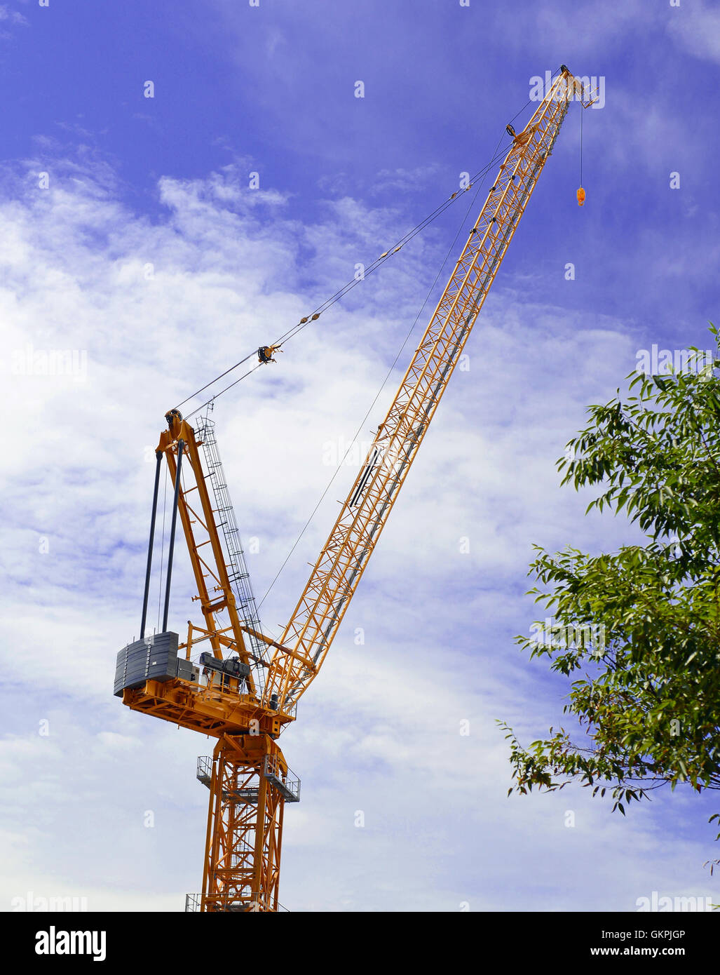 Crane at Construction site of new commercial building with skeleton ...