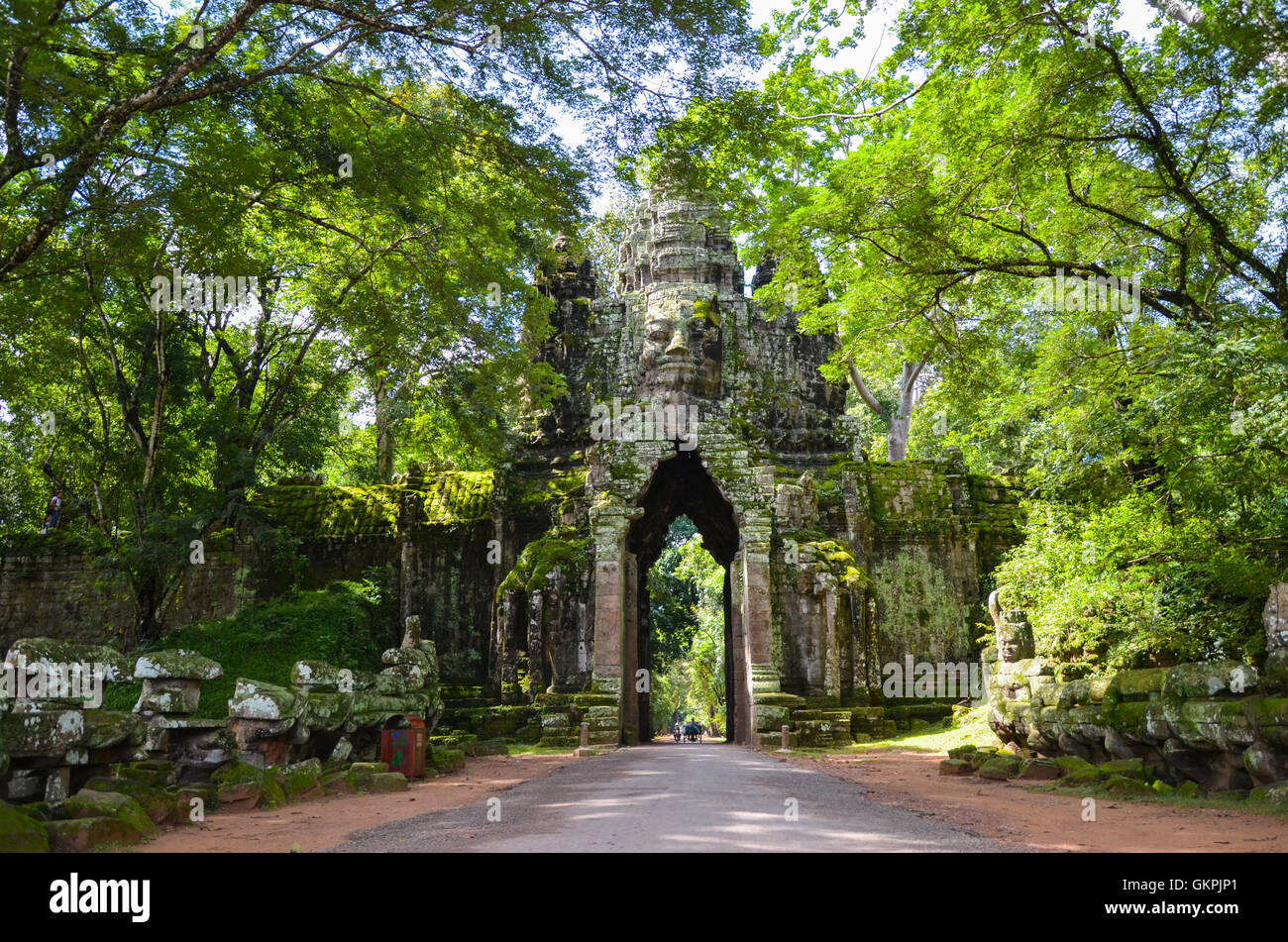 Details of the gateway to Angkor Thom, Angkor Wat Complex, Siem Reap ...
