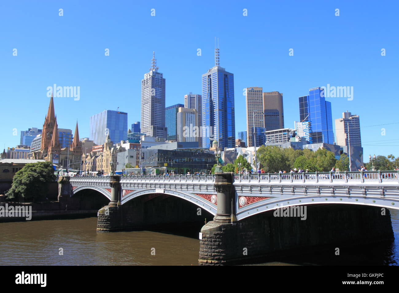 Melbourne Skyscrapers and Princess bridge in Melbourne Australia Stock ...