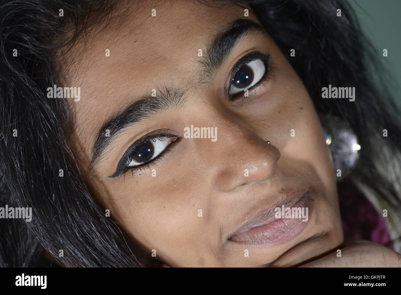 Close up portrait dusky beautiful indian hi-res stock photography and ...