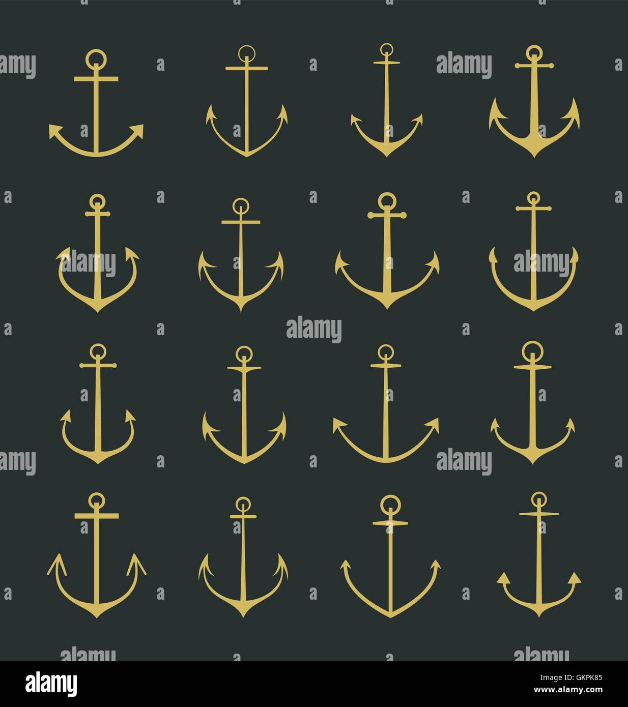Nautical collection anchor boat Stock Vector Images - Alamy