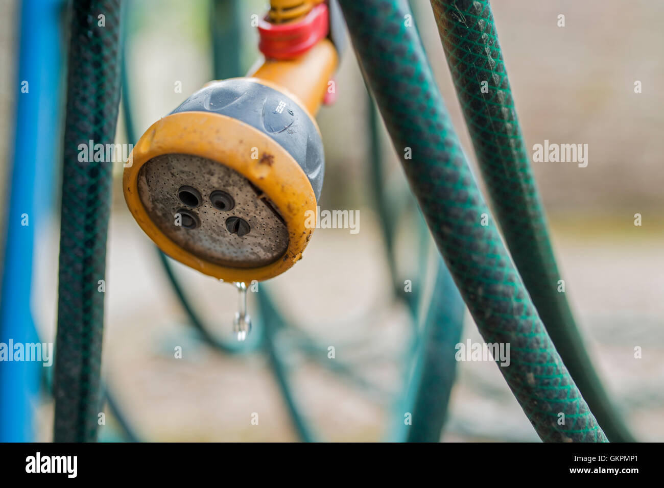 Garden hose and trigger head Stock Photo - Alamy